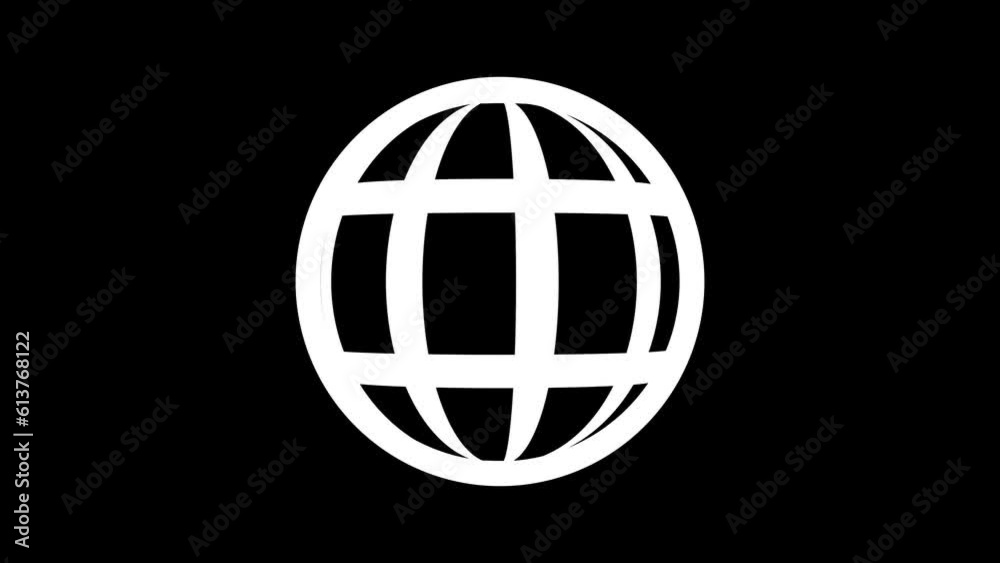 A 2D wireframe geodesic sphere that animates in a circle. This element ...