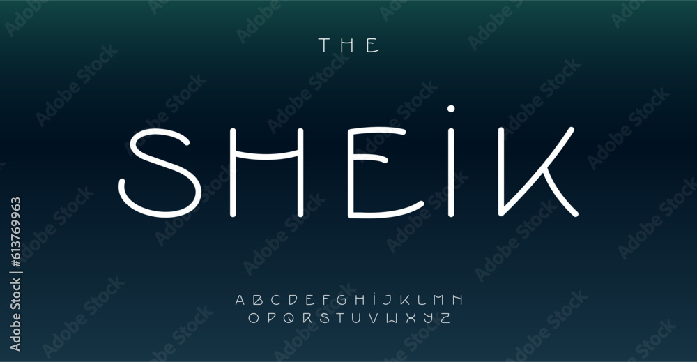 Soft elegant alphabet, modern sans serif letters, vintage sleek font ...