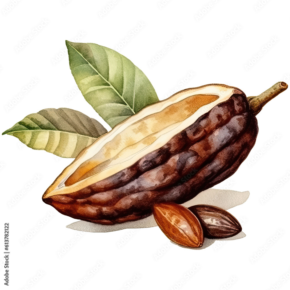 Watercolor Cocoa Chocolate Clipart Illustration Stock Photo | Adobe Stock