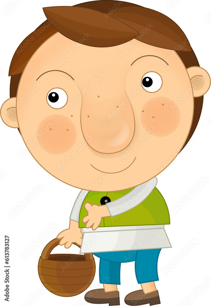 Cartoon farm character farmer boy child isolated illustration for ...