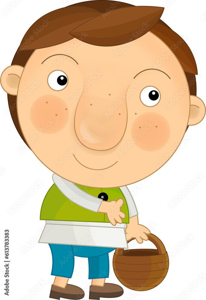 Cartoon farm character farmer boy child isolated illustration for ...