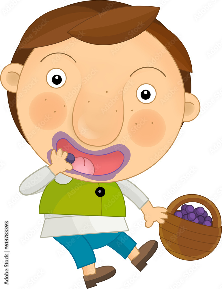 Cartoon farm character farmer boy child isolated illustration for ...