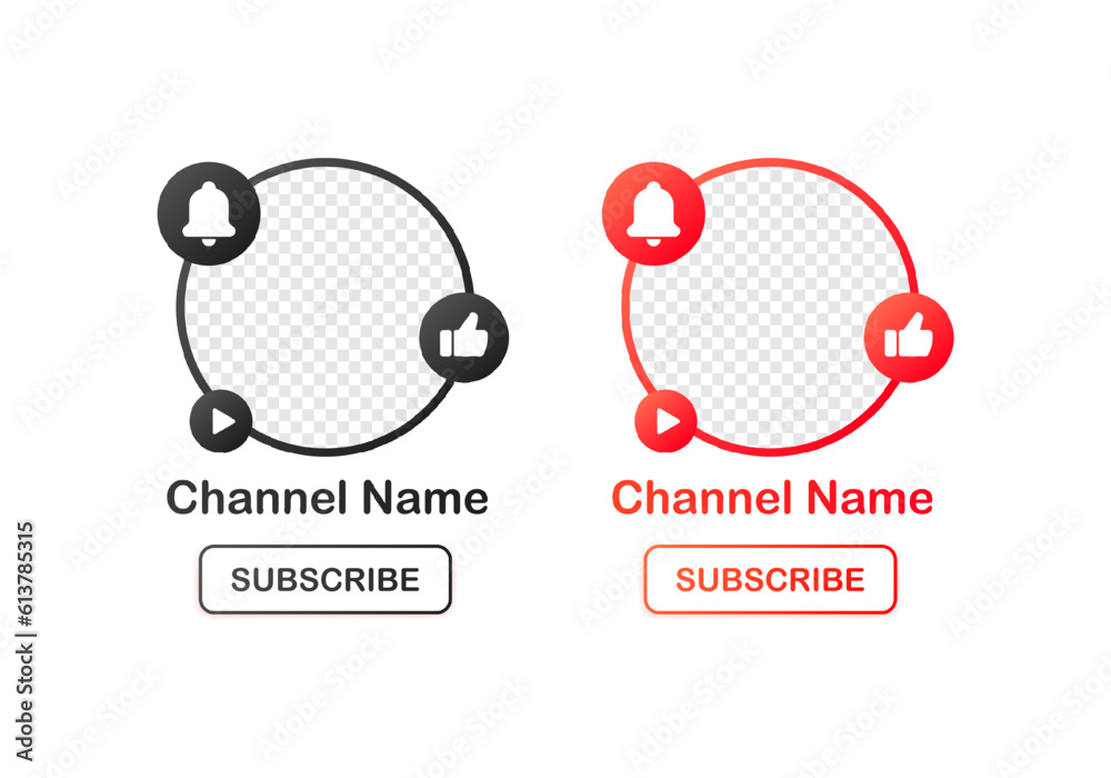 Channel name. Different style, color, channel name layout, channel name ...