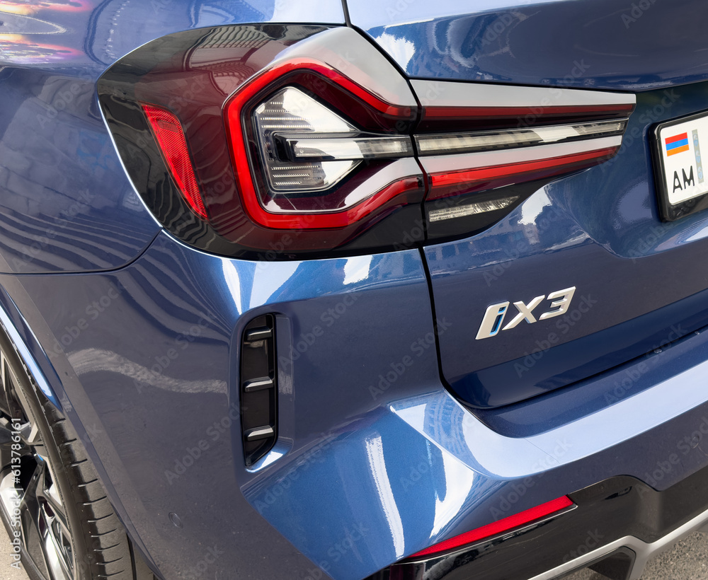 Fotografia do Stock: Yerevan, Armenia, June 10, 2023: Close up BMW iX3 ...