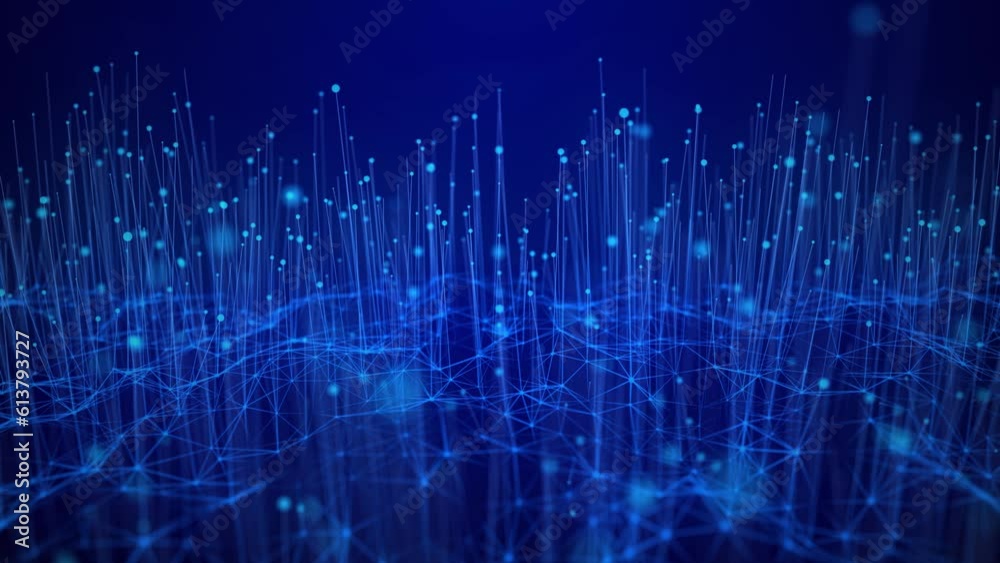 Colored polygonal space. Connection dots and lines structure. Digital ...