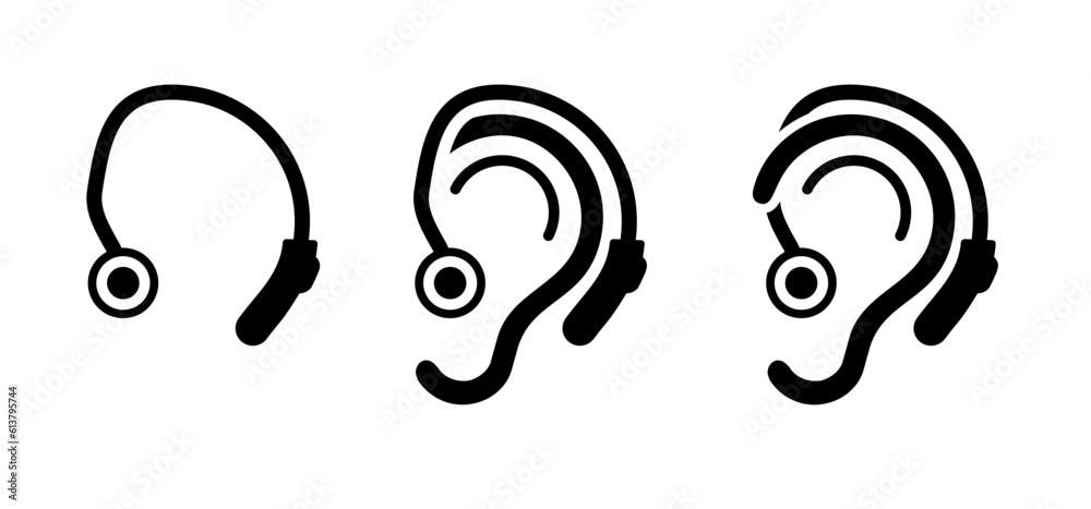 Cartoon hearing aid for the deaf editable. Earbuds icon. Silent or to ...