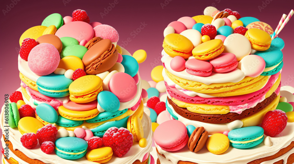 A large number of sweets, this is a real palette of sweets. A variety ...