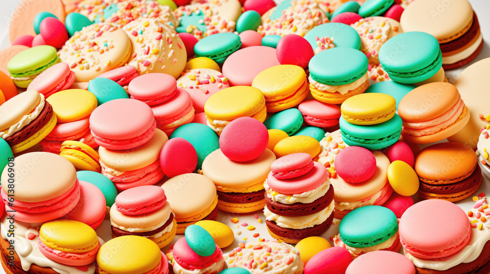 A large number of sweets, this is a real palette of sweets. A variety ...