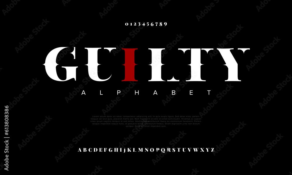 Guilty abstract digital technology logo font alphabet. Minimal modern ...