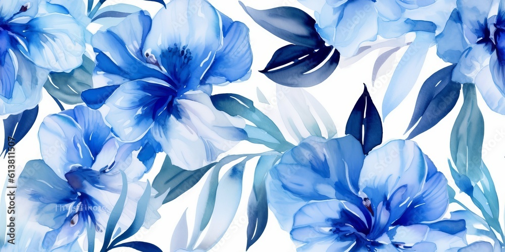 ภาพประกอบสต็อก Blue Ginger Watercolor seamless pattern texture ...