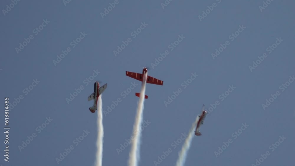 Private plane crash. A small plane during an aerobatic simulation ...