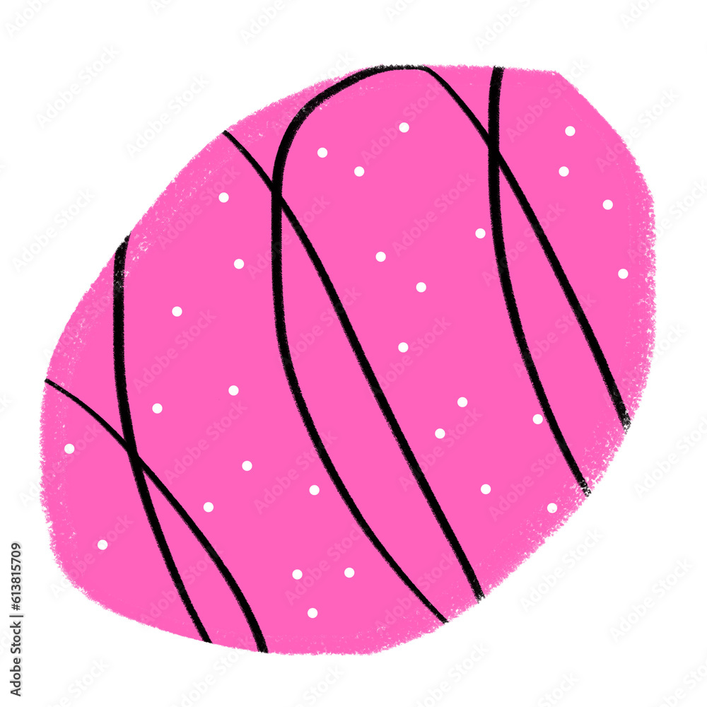 Pink brush blob doodle element, scribble lines with white dots ...
