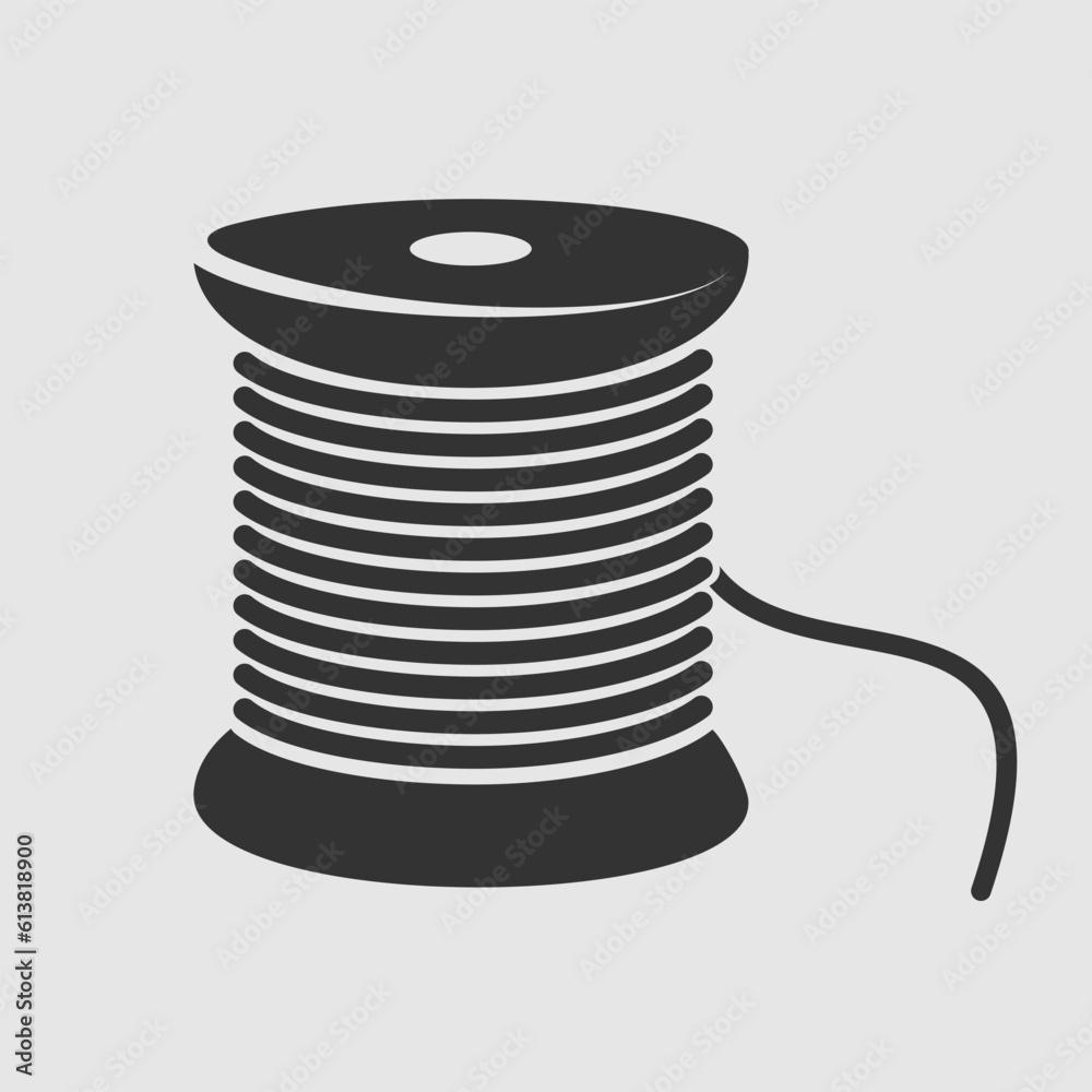 Thread spool silhouette isolated. Vector illustration Stock Vector ...