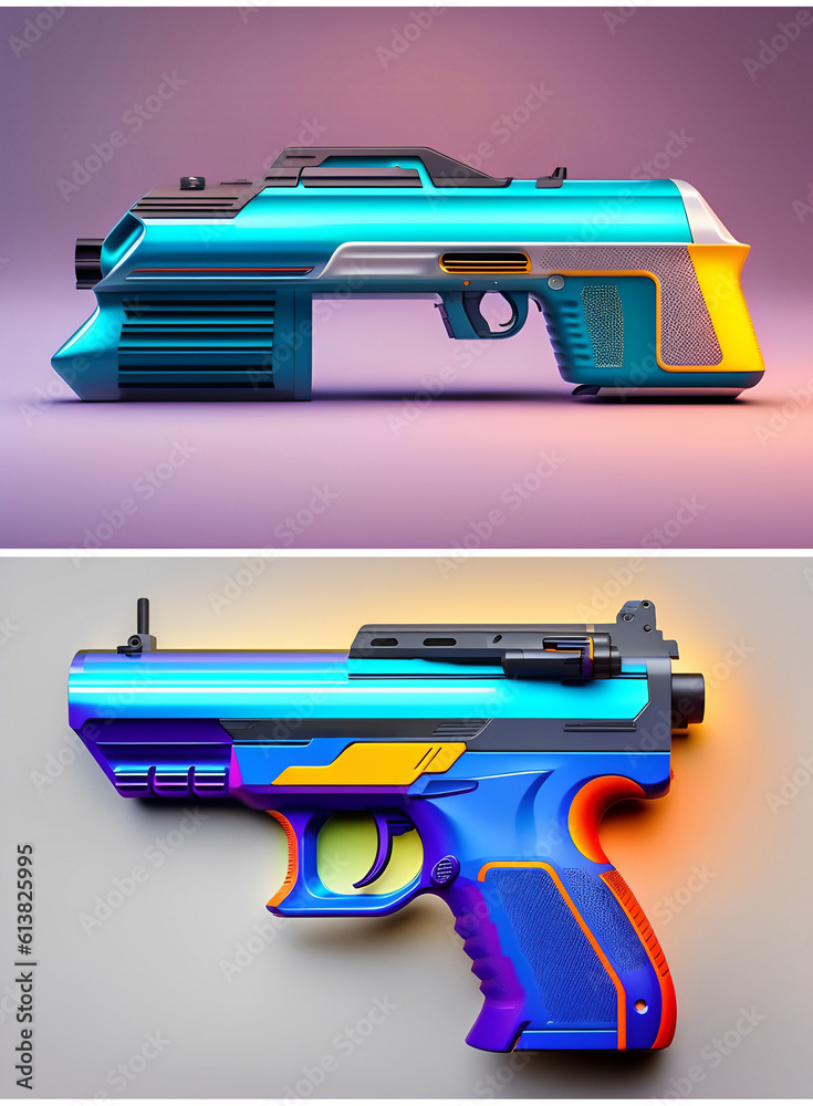 Laser Blaster cyberpunk 80s style - generative ai, üretken, yapay zeka ...