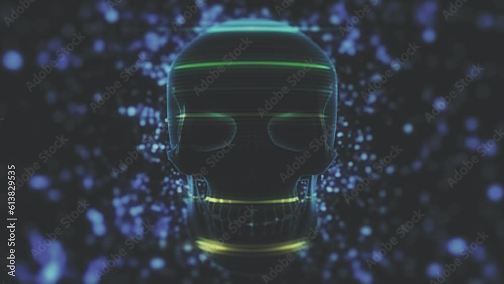 Skull VHS Retro Arcade Synthwave Concept VJ Animation Loop Stock Video ...