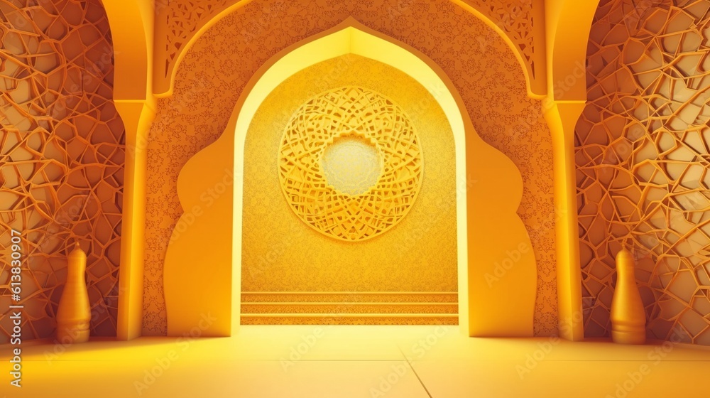 A beautiful islamic background with space to promote products and ...
