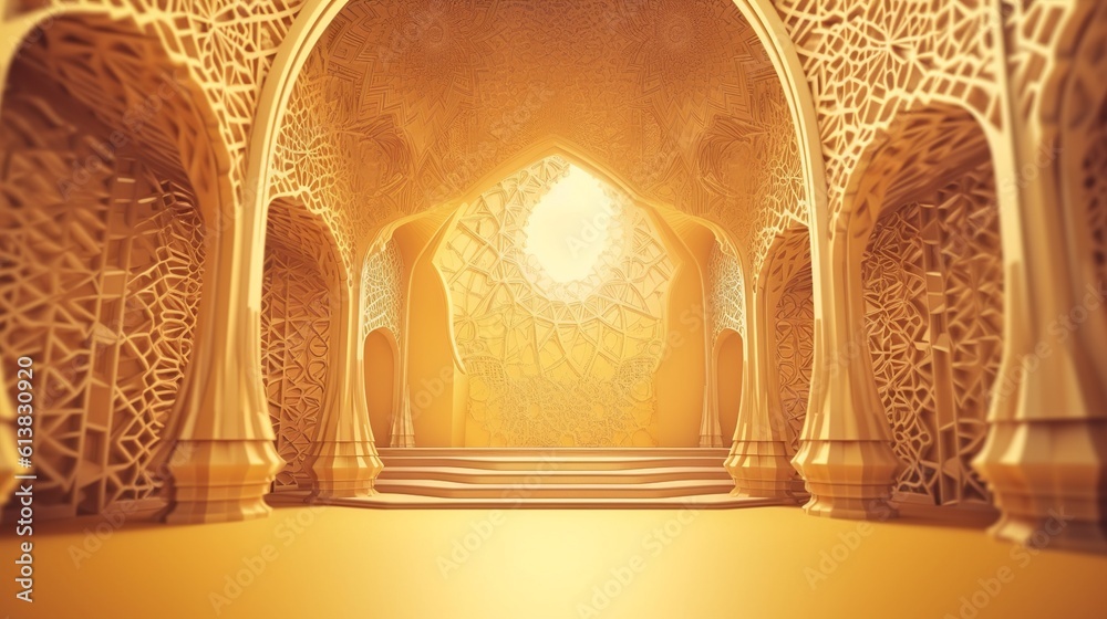 A beautiful islamic background with space to promote products and ...