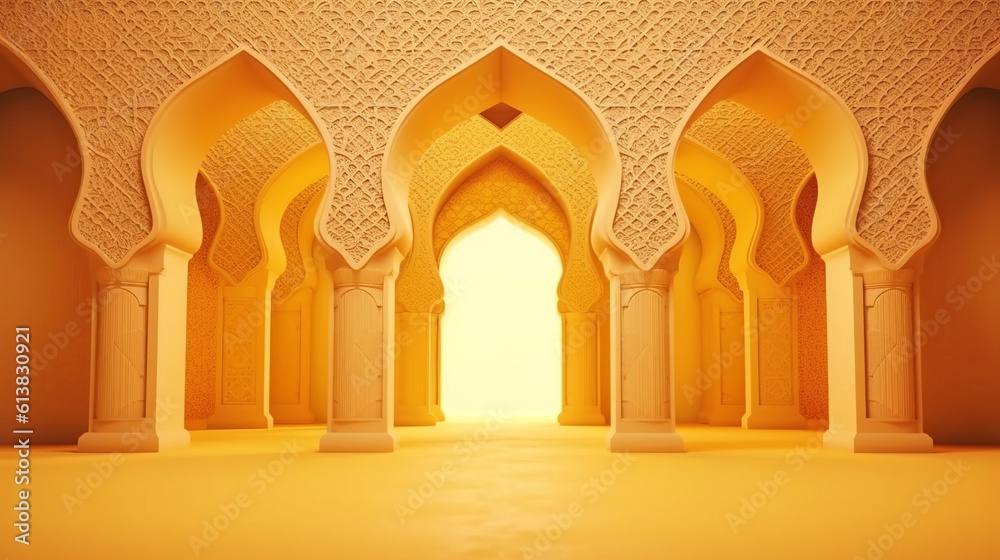 A beautiful islamic background with space to promote products and ...