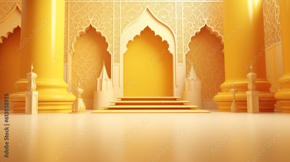 A beautiful islamic background with space to promote products and ...