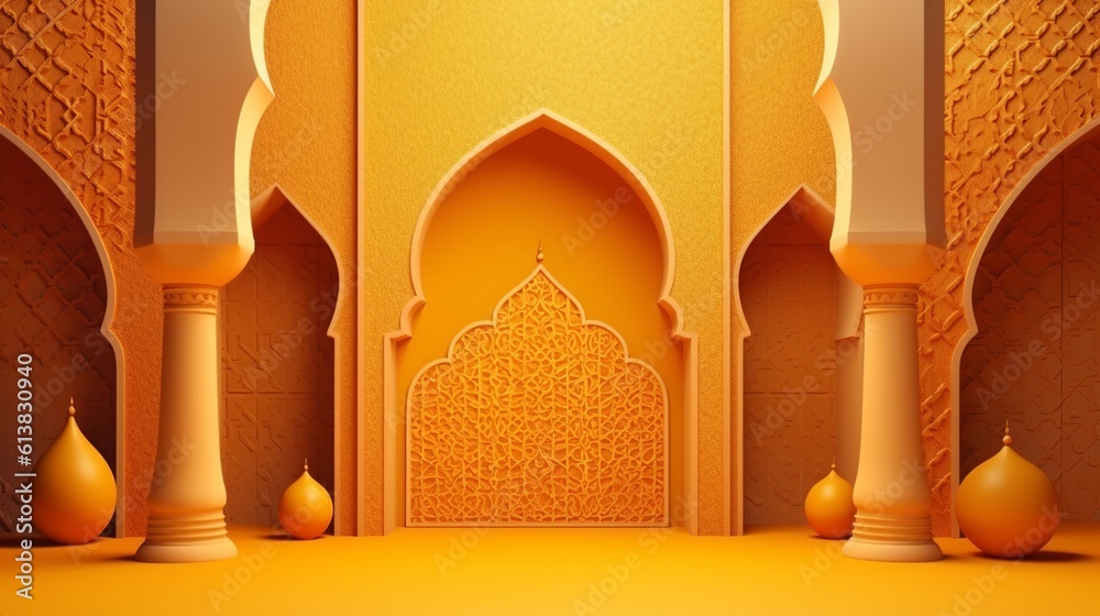 A beautiful islamic background with space to promote products and ...