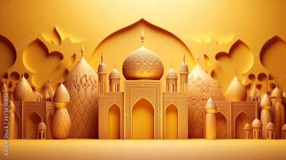 A beautiful islamic background with space to promote products and ...