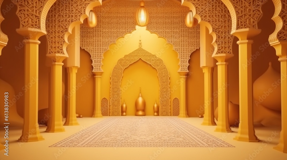 A beautiful islamic background with space to promote products and ...