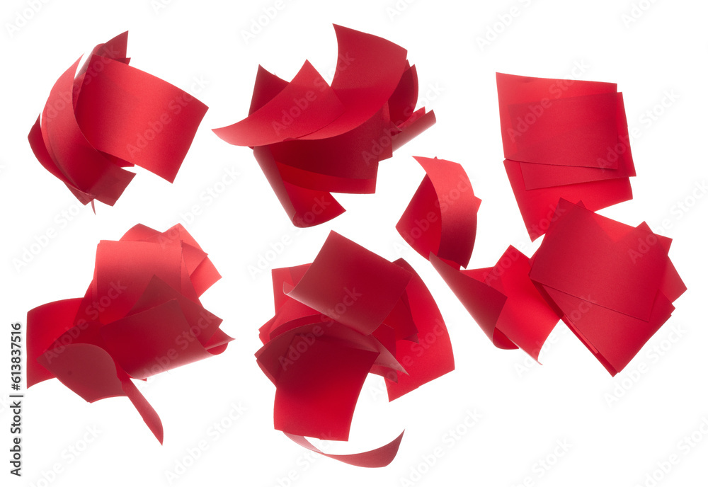 Red ribbon long straight fly in air with curve roll shiny. Red ribbon ...