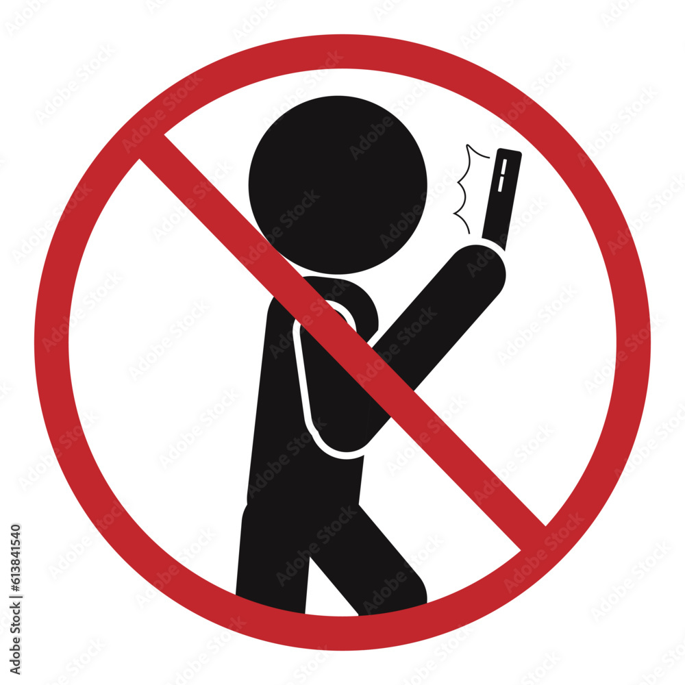 Isolated vector illustration of No phone sign. No talking and calling ...