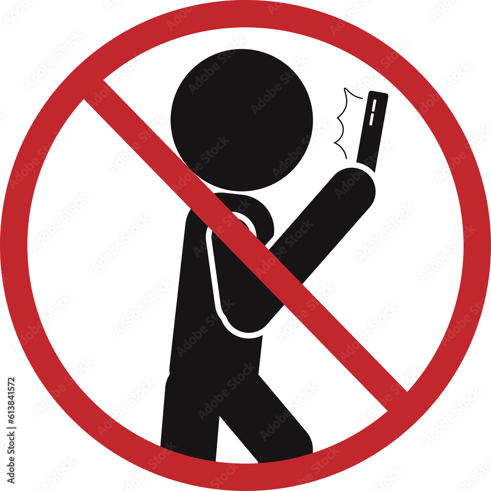 Isolated vector illustration of No phone sign. No talking and calling ...