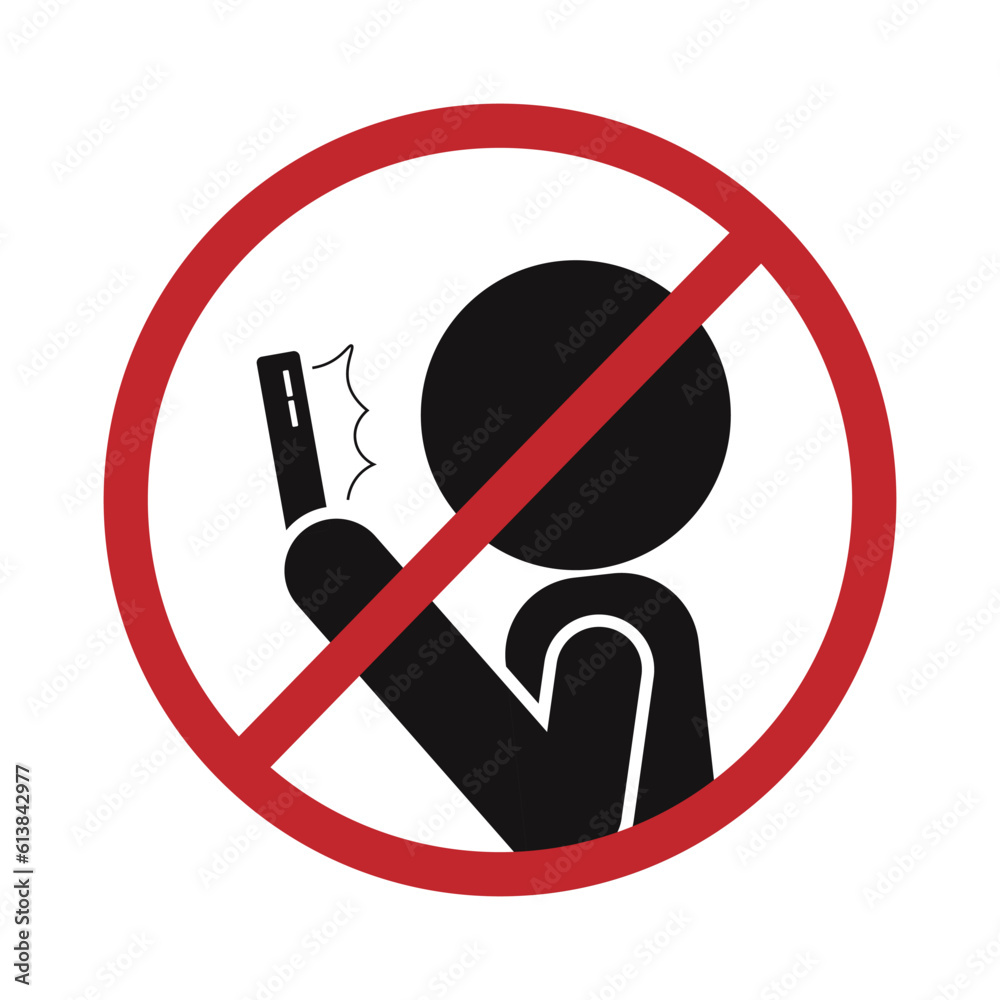 Isolated vector illustration of No phone sign. No talking and calling ...