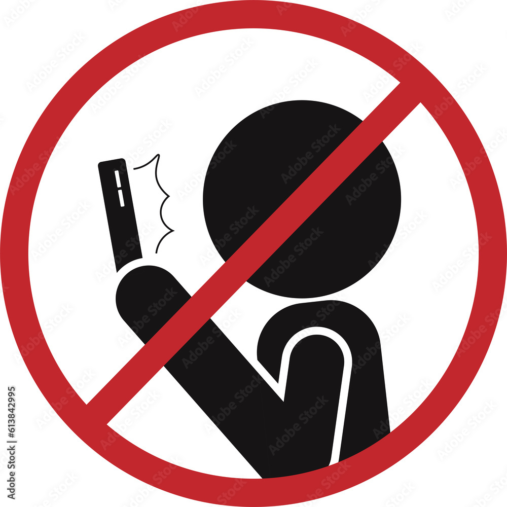 Isolated vector illustration of No phone sign. No talking and calling ...