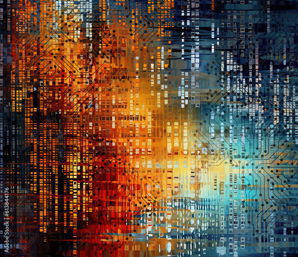 Abstract artificial intelligence technology background. created with ...