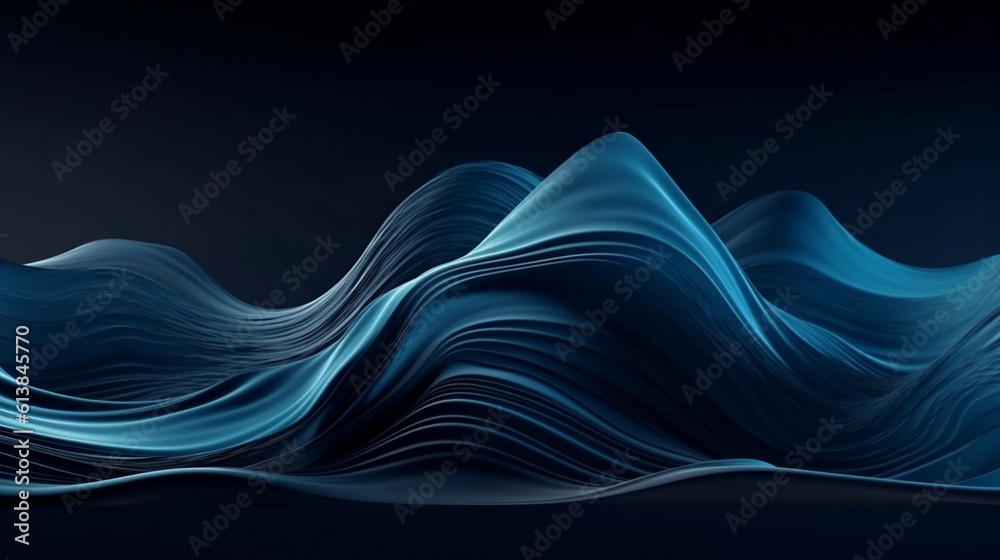 Moving designed horizontal banner with steel blue, very dark blue and ...