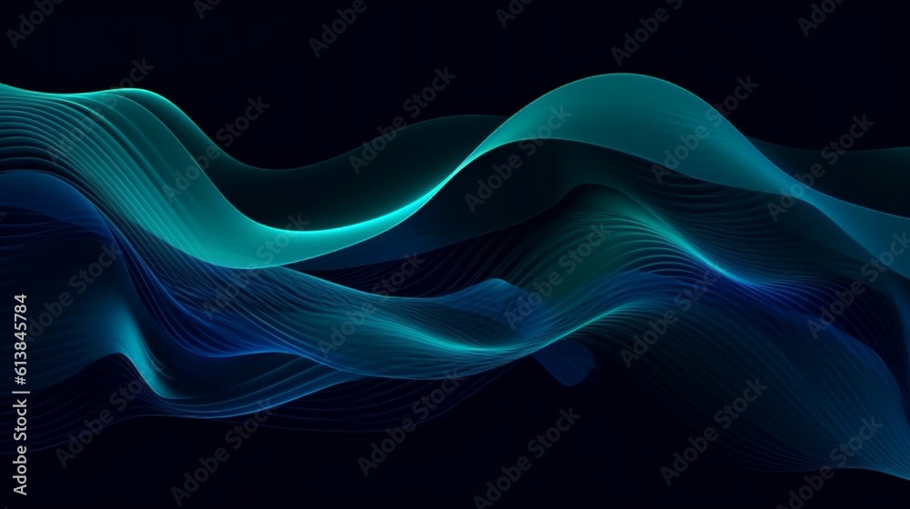 Moving designed horizontal banner with steel blue, very dark blue and ...