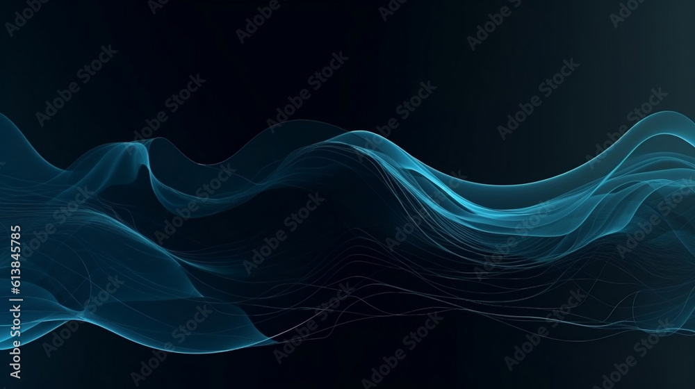 Moving designed horizontal banner with steel blue, very dark blue and ...