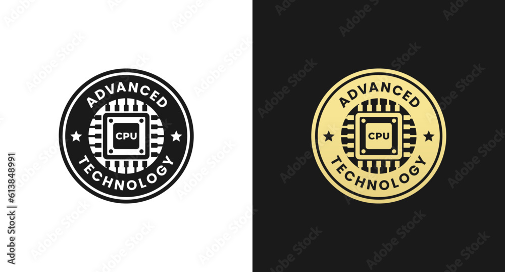 Advanced technology sign or Advanced technology label vector isolated ...