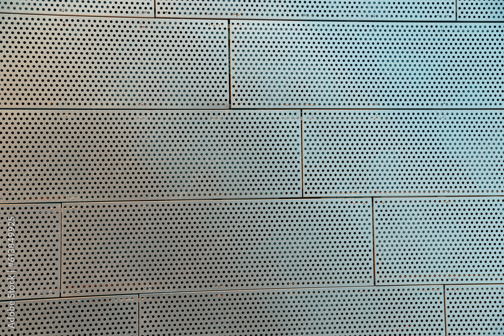 Metal Perforated Wall Tiles of contemporary building. Facade Wall ...
