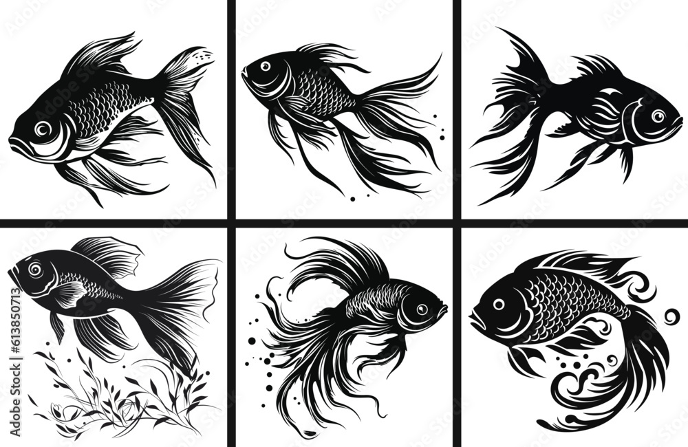 Fish Vector Set Collection isolated on white background. Fish ...