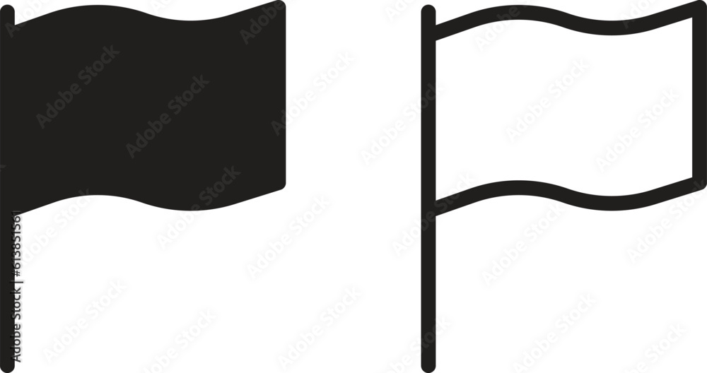 Flag icon set vector in two styles for web, computer and mobile app ...