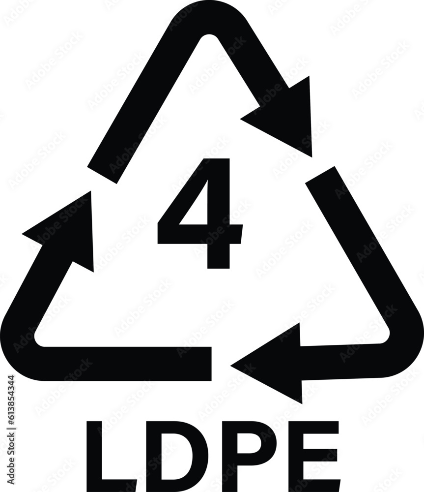 Plastic recycling symbol LDPE 4 vector illustration . Plastic recycling ...