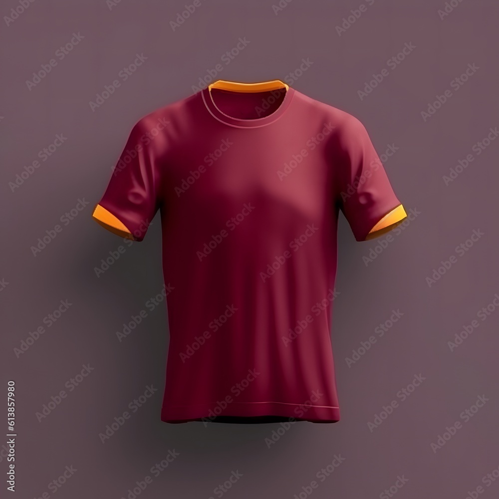 Dark red football shirt jersey mock up concept ilustração do Stock ...