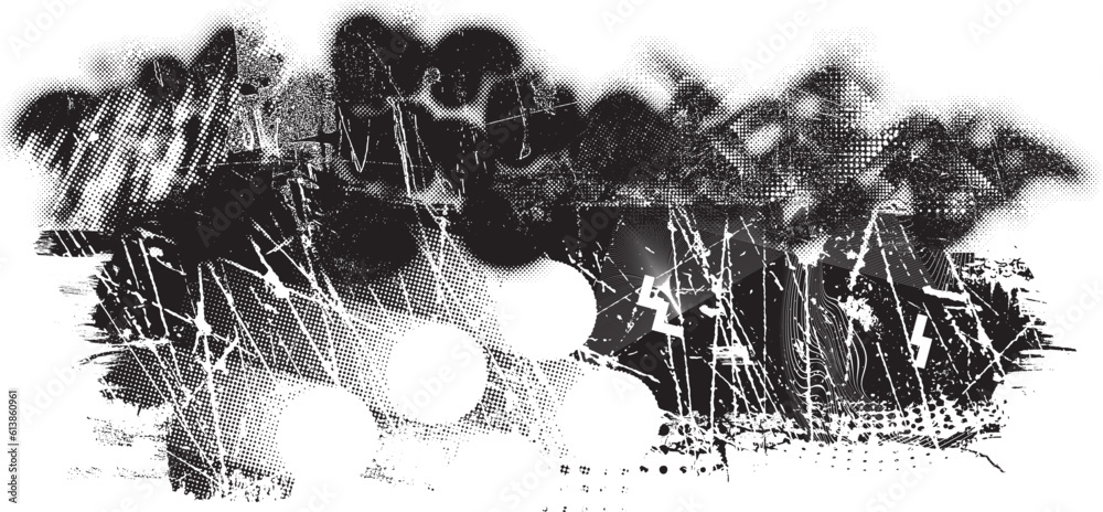 Glitch distorted grunge layer . Noise destroyed texture . Trendy defect ...