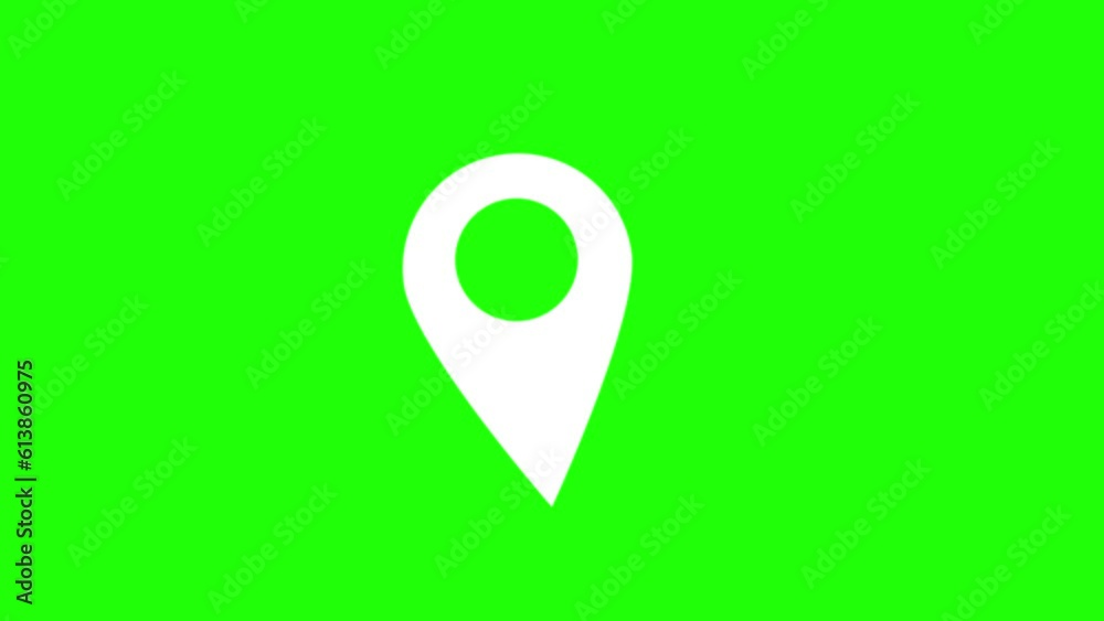 animated location icon red and white map green screen directions Stock ...
