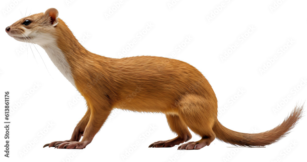 Weasel isolated on the transparent background PNG. AI generative. Stock ...