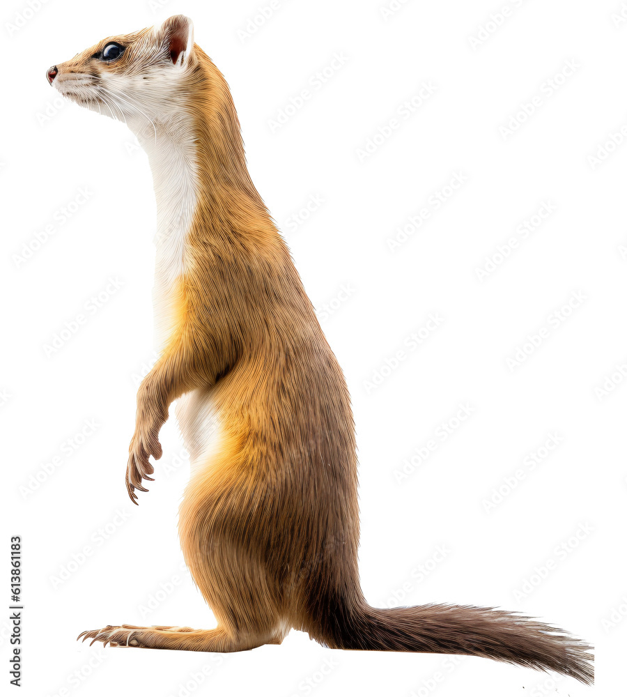 Weasel isolated on the transparent background PNG. AI generative. Stock ...
