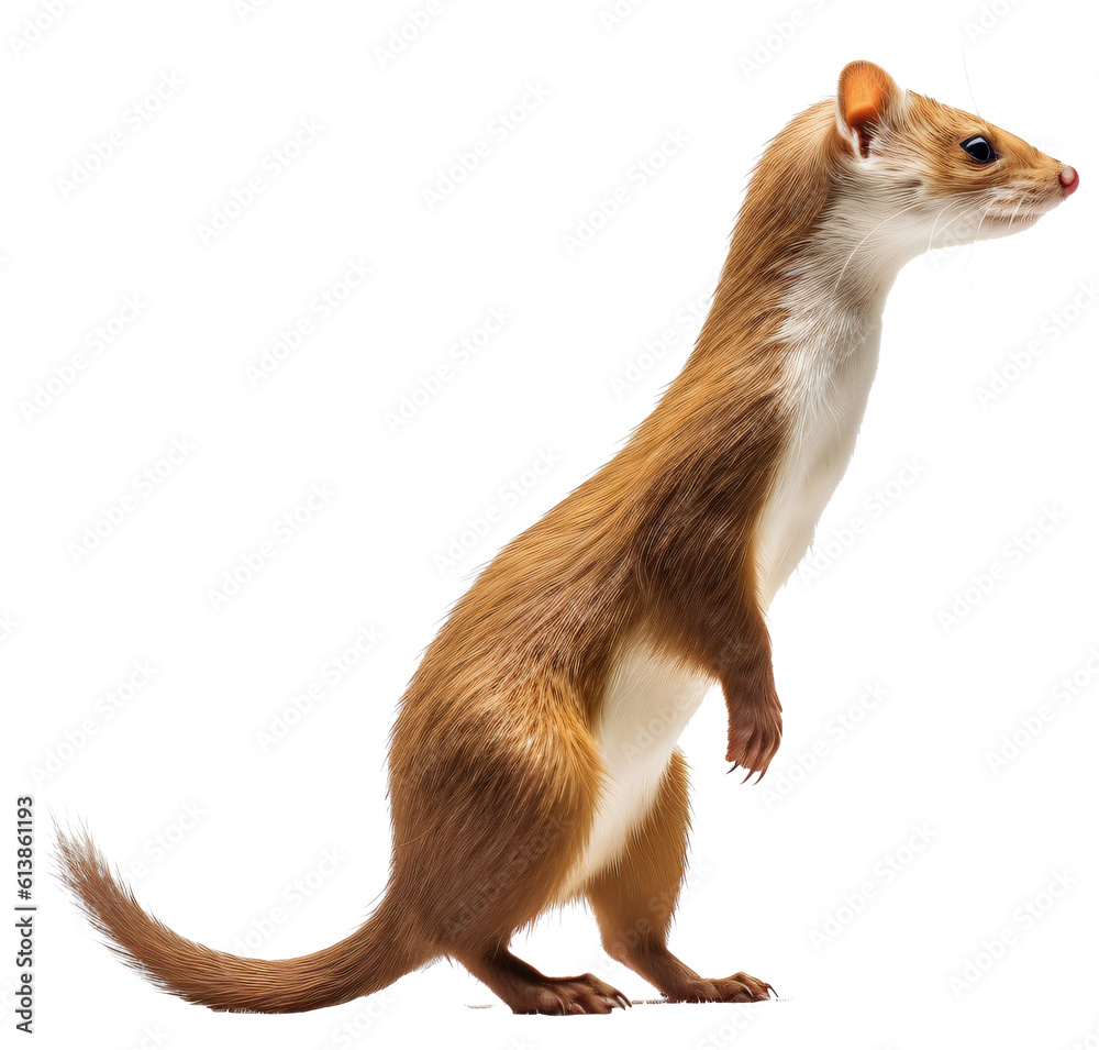Weasel isolated on the transparent background PNG. AI generative. Stock ...