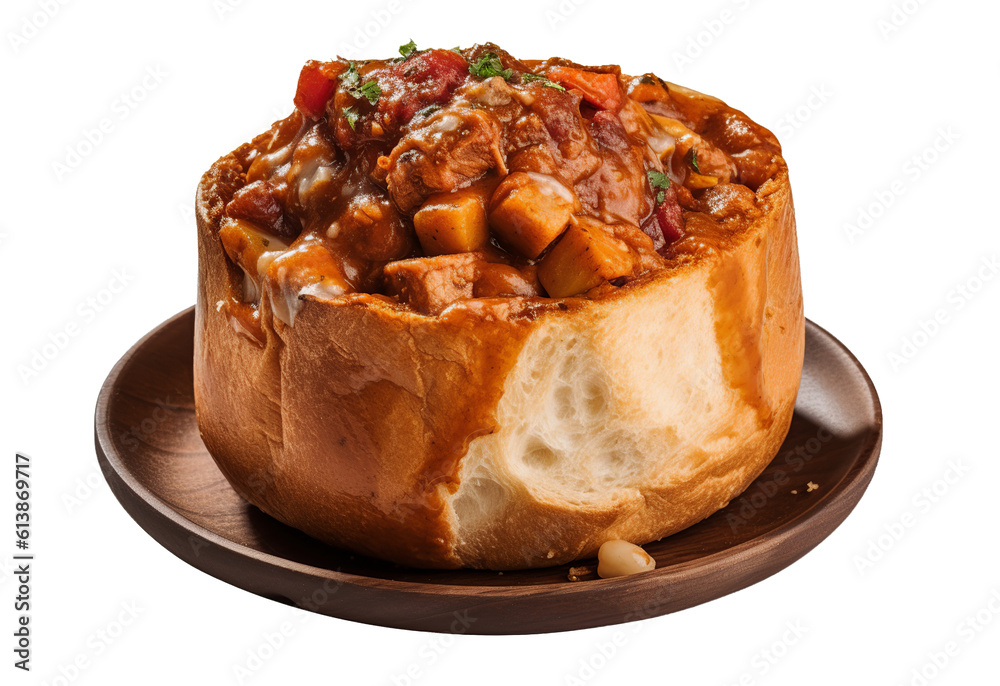 Bunny chow on transparent background. Generative AI. Stock Illustration ...