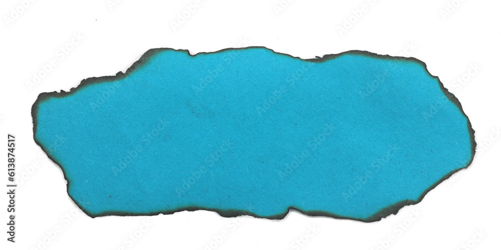 blue color paper burn for text message on transparent background Stock ...