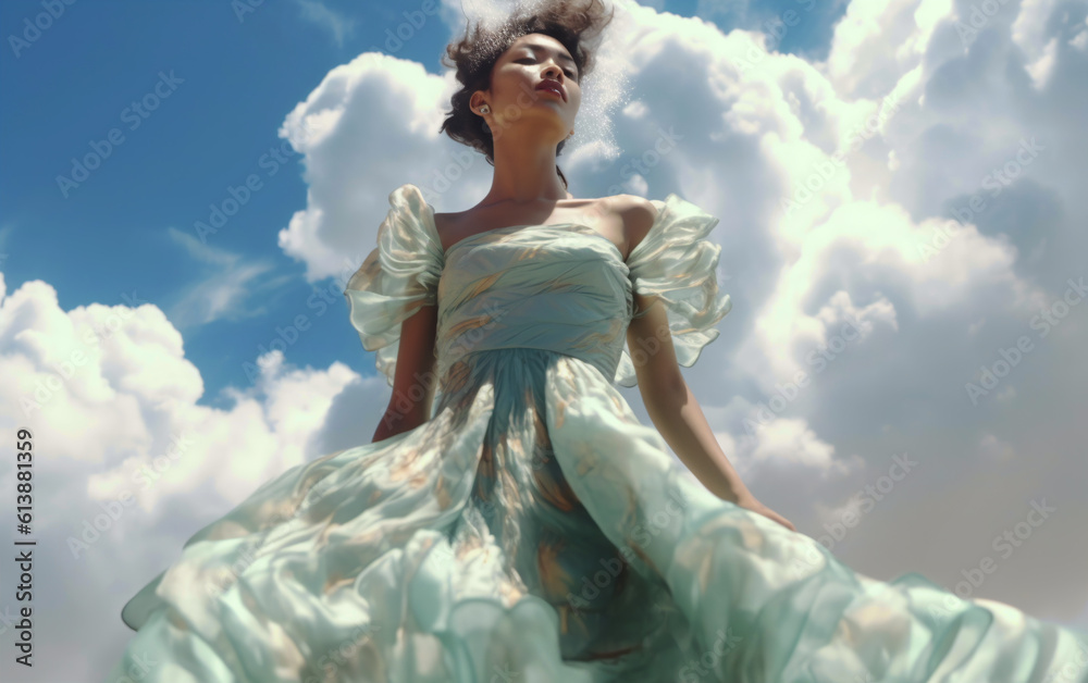 AI-generated illustration of a woman that embodies the happiness of ...