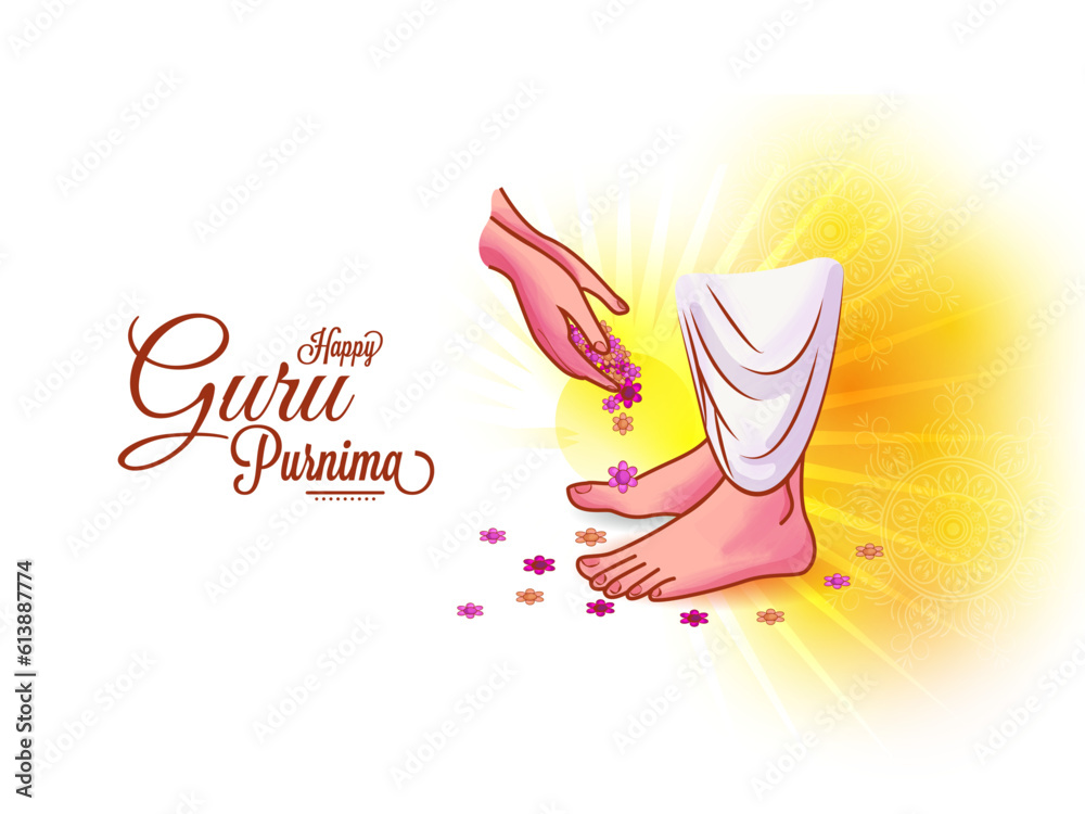 Vector Illustration of beautiful feet of spiritual teachers and hands ...